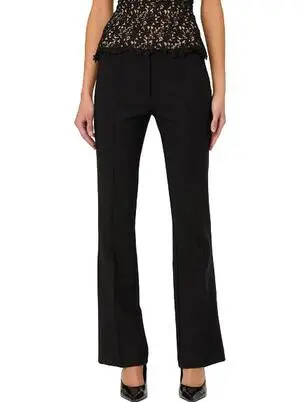Astr The Label Andie Mid-rise Pintuck Pants - Black