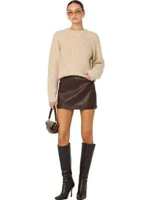 Astr The Label ASTR The Label Taran Cable Knit Sweater Cream