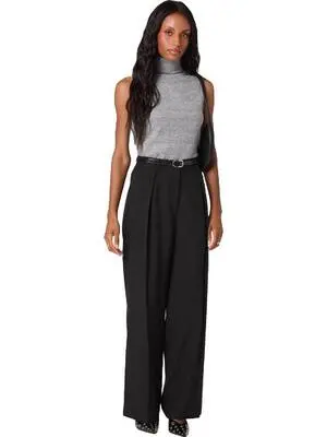 Astr The Label Pleated High-waist Trousers - Black
