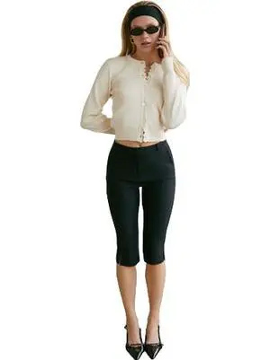 Astr The Label Cardin Tailored Capri Pants - Black