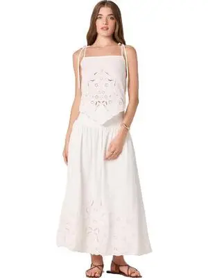 ASTR THE LABEL ASTR The Label Stevie Embroidered Midi Skirt