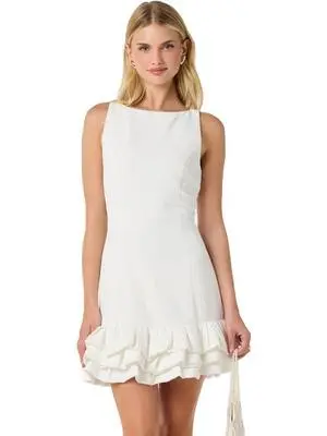 Astr The Label ASTR The Label Ruffled Hem Mini Dress White