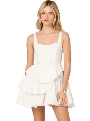Astr The Label Sheralle Ruffled Tier Mini Dress - Off White