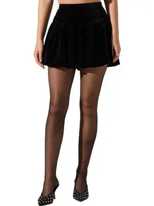 Astr The Label Velvet Drop Waist Mini Skirt - Black