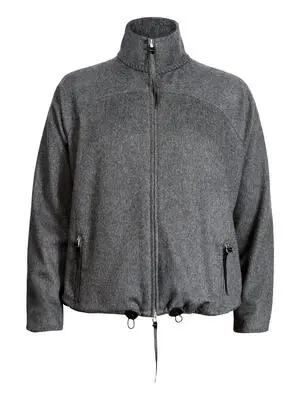 ALAN SCOTT Cashmere-blend Track Sweater With Leather Pulls - Grey