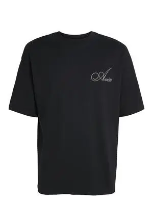 Amiri Cotton Crystal Logo T-shirt - Black