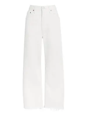 AGOLDE Agolde Low Curve Frayed Hem Jeans White
