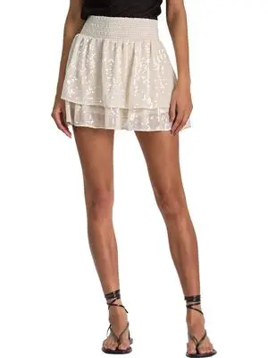 Alice + Olivia Bethie Sequin Mini Skort - Off White