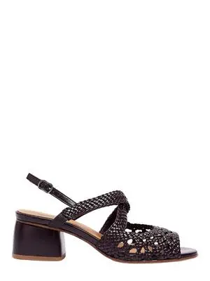 NAGUISA Uga Woven Leather Sandals With Buckle Strap - Purple