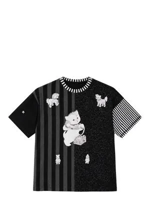 CASTANEDA White Short Sleeve T-shirt - Black