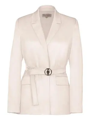 ANSE VICTORIN Anse Victorin Claire Silk Cotton Blazer White