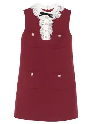 SELF-PORTRAIT Lace Collar Mini Dress - Multicolor