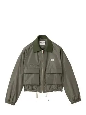 Miu Miu Green Drawstring Waist Jacket - Multicolor