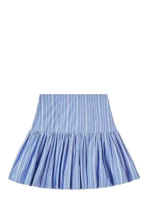 GANNI Organic Cotton Mini Skirt With Vertical Stripes - Multicolor