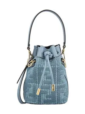 Fendi Mon Tresor Mini Straw Bucket Bag - Multicolor
