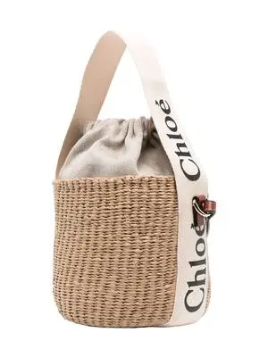 Chloé Woody Small Straw Bucket Bag - Multicolor