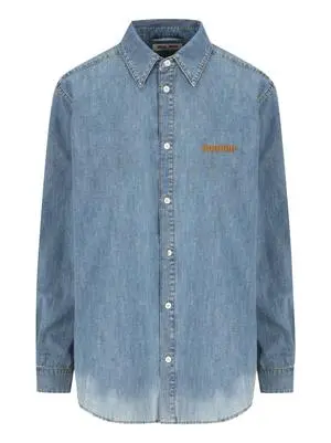 Miu Miu Logo Cotton Shirt - Multicolor