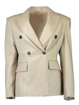 Brunello Cucinelli BRUNELLO CUCINELLI Wool Blend Double-Breasted Jacket Multicolor