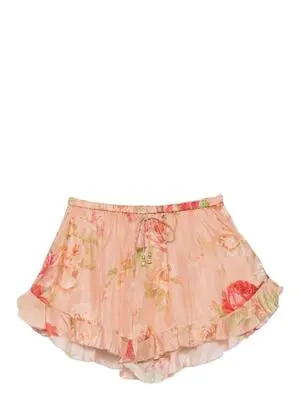 Zimmermann Roseligh Silk Floral Print Shorts - Multicolor