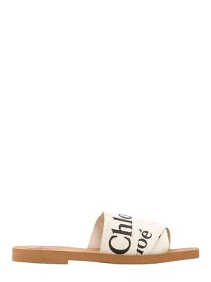 Chloé Woody Linen Slides - Multicolor