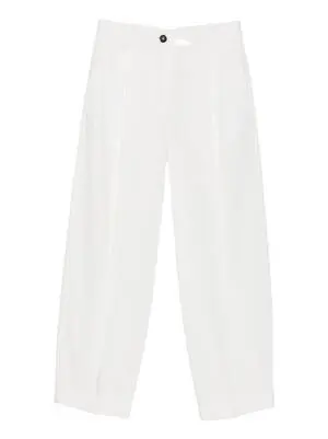 TOTEME Wide Leg Cotton Trousers - Multicolor