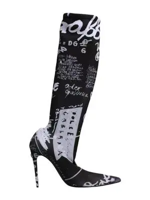 DOLCE & GABBANA Dolce & Gabbana Graphic Print Stiletto Boots