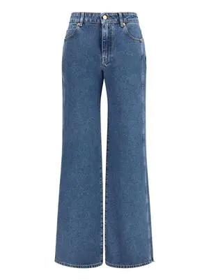 Balmain Straight Wide-leg Jeans - Blue