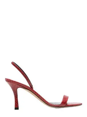 THE ROW Ella Leather Heel Sandals - Red