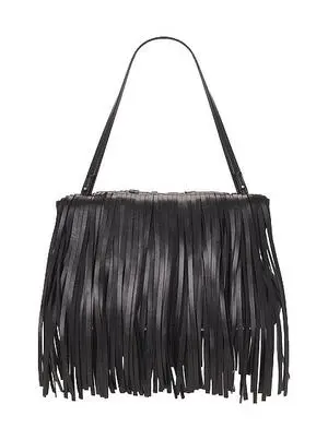 Givenchy Pinch Soft Clutch With Fringe Detail - Black