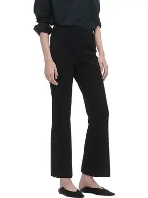 CALLAS MILANO Lola High Density Crepe Stretch Cropped Flare Trousers - Black
