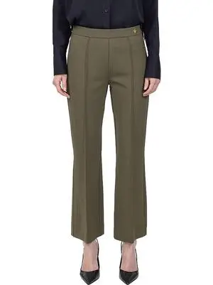 CALLAS MILANO Callas Milano Lola High Density Crepe Stretch Cropped Flare Trousers Olive
