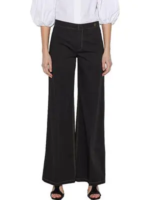 CALLAS MILANO Jane Cotton Stretch Flare Trousers - Black