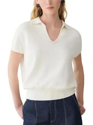 Lafayette 148 New York Polo Sweater - Cloud
