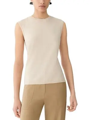 Lafayette 148 New York Crewneck Raglan Knit Top - Raffia
