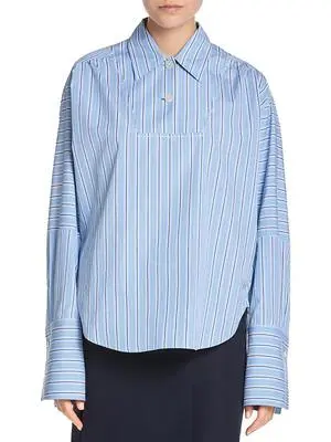 Marni Striped Long Sleeve Shirt - Light/blue