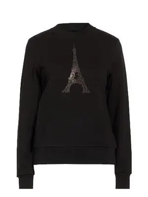 Karl Lagerfeld Crewneck Sweatshirt With Crystal Embellishments - Black