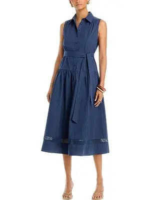 AREA STARS Ruki Printed Midi Dress - Navy
