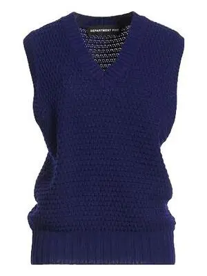 DEPARTMENT 5 Sleeveless V-neck Heavy Knit Sweater - Blue