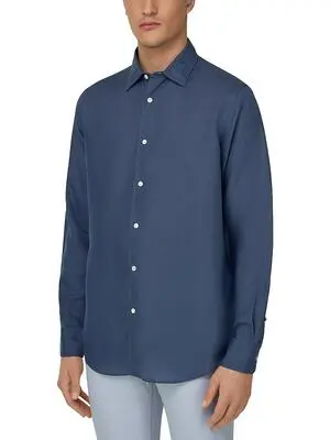 Boggi Milano Linen Shirt Blue