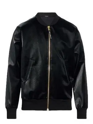 TAKESHY KUROSAWA Viscose Bomber Jacket With Snakeskin Print - Black
