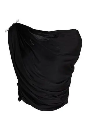 Giuseppe Di Morabito Viscose Cropped Top With Crystal Embellishment - Black