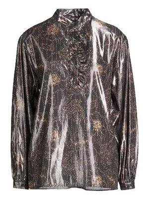 OTTOD'AME OTTOD'AME Cotton Lamé Long Sleeve Top