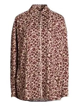 OTTOD'AME Viscose Floral Print Shirt - Brown