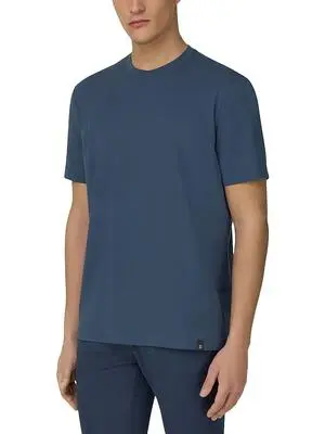 Boggi Milano T Shirt In Stretch Pima Cotton Blue