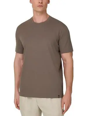 Boggi Milano T Shirt In Stretch Pima Cotton Mud