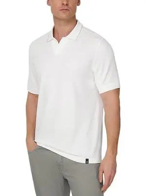 Boggi Milano High Performance Pique Polo Shirt With S Cafe Yarn - White