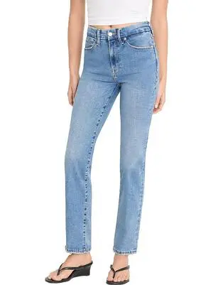 Good American High Rise Straight Leg Jeans - Indigo
