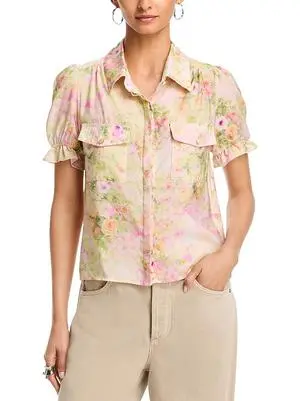 Generation Love Mina Floral Voile Blouse - Rose Cloud