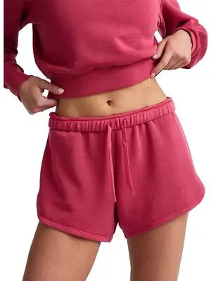 Beyond Yoga Mid Rise Drawstring Shorts - Washed Berry Red