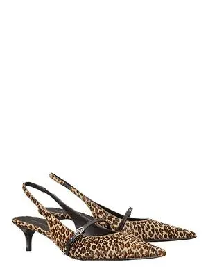 Tory Burch Double T Buckle Mary Jane Slingback Pumps - Leopard Multi